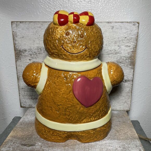 Unknown | Kitchen | Vintage Gingerbread Girl With Bow Ceramic Porcelain ...